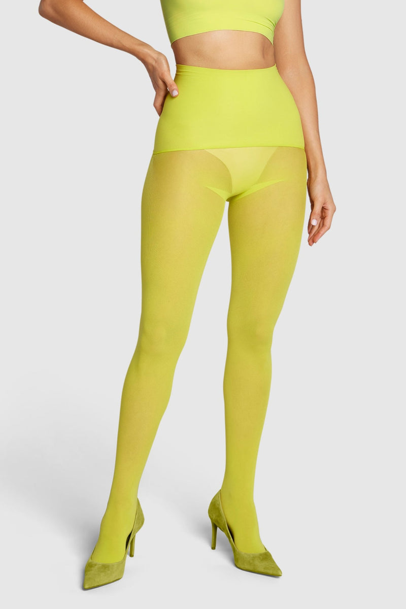 The Sixty Opaque Tights Neon Yellow | By Heist Studios