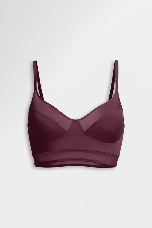 Sheer Mesh Bralette | Burgundy | Comfortable & Supportive | Heist